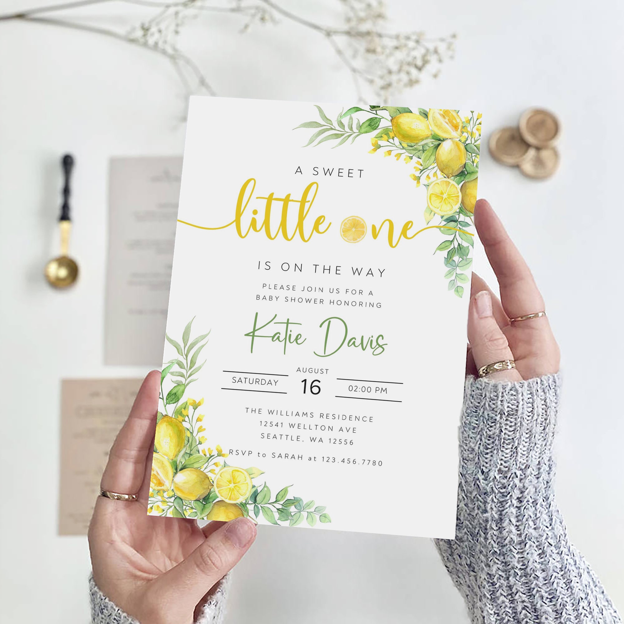 Editable Lemon Baby Shower Invitation, Lemonade Baby Shower Invite ...