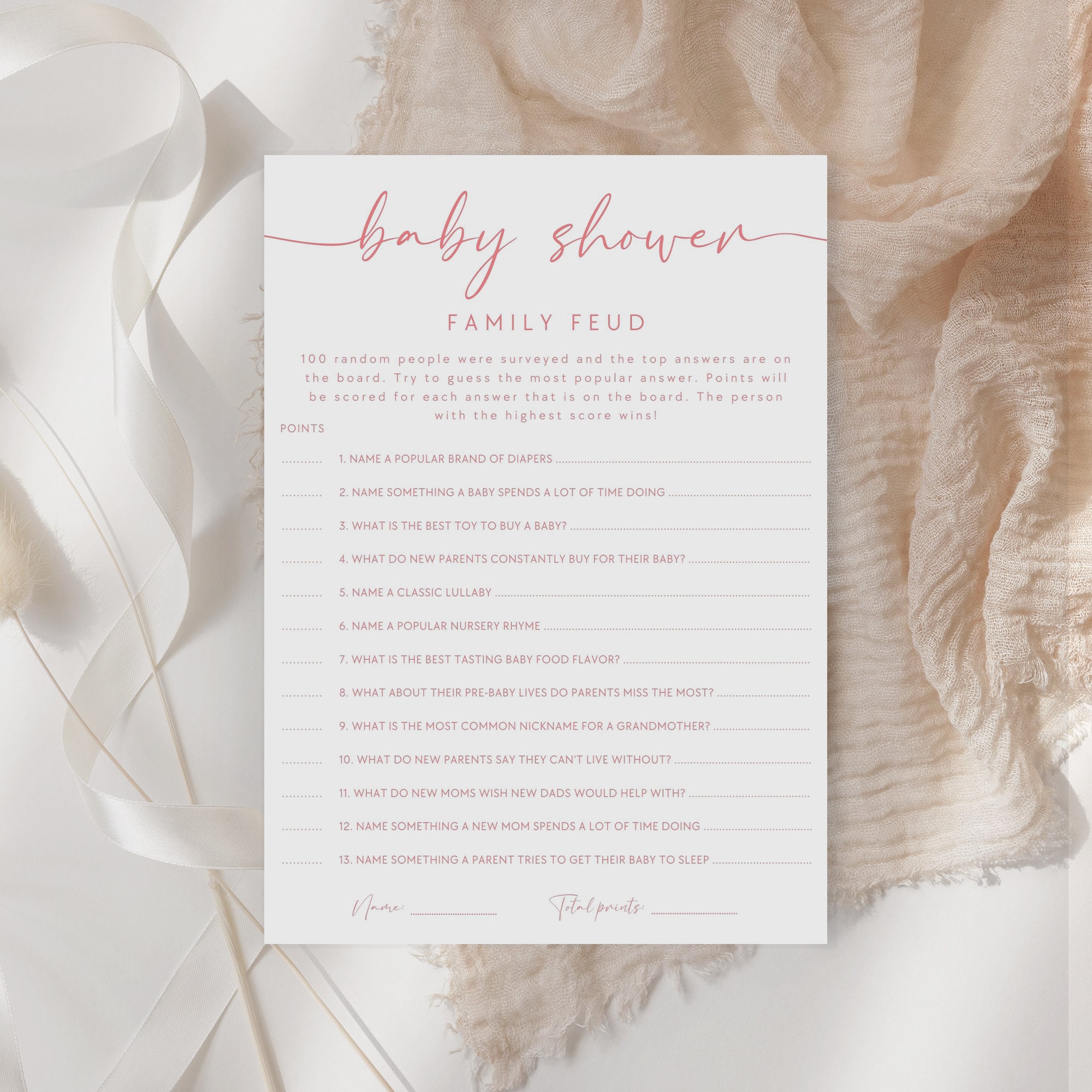 Baby Family Feud Game, Baby Shower Games Printable, Girl Baby Shower ...