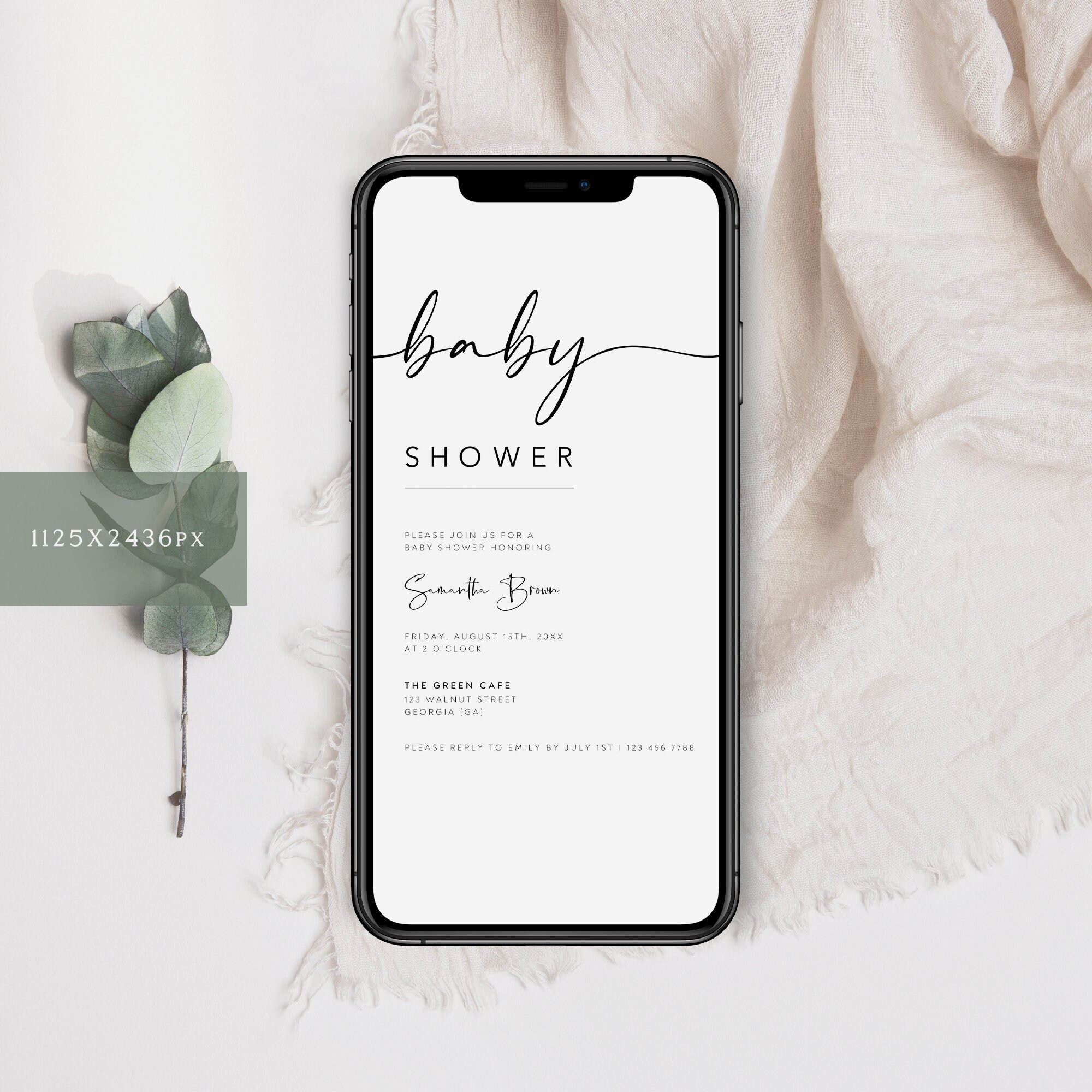 Editable Baby Shower Electronic Invitation, Gender Neutral Baby Shower ...