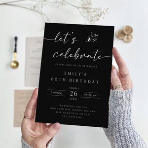Let's Celebrate Invitation Template, Editable Surprise Birthday Party ...