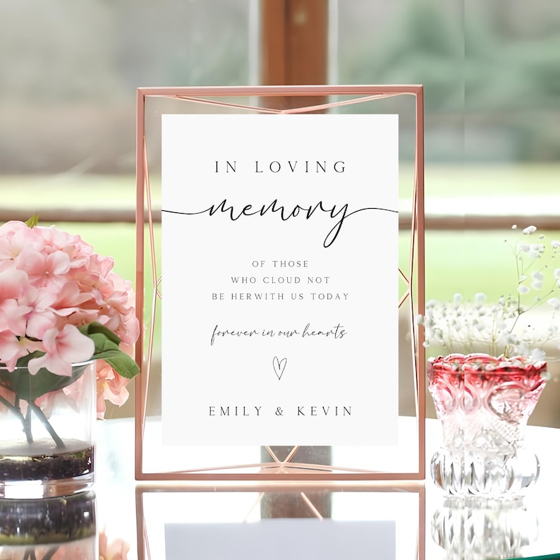 Minimalist in Loving Memory Wedding Sign, Editable Template (digital ...