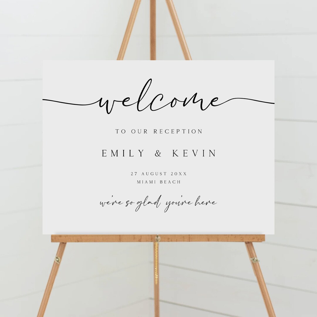 Reception Welcome Sign Printable, Minimalist Welcome Wedding Sign ...