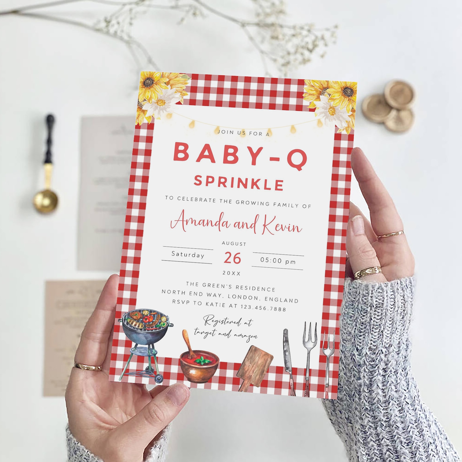 Baby-q Sprinkle Invitation Template, Editable BBQ Invite (digital ...