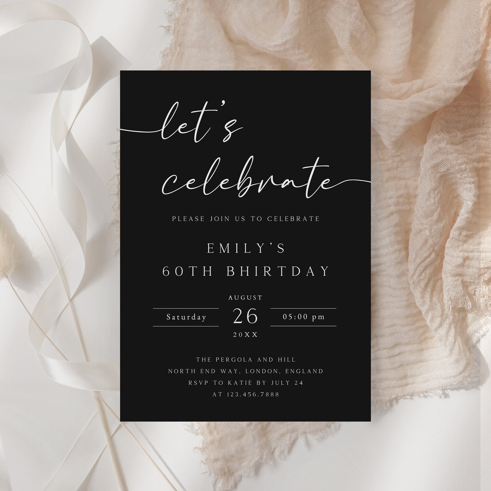 Let's Celebrate Invitation Template, Editable Surprise Birthday Party ...