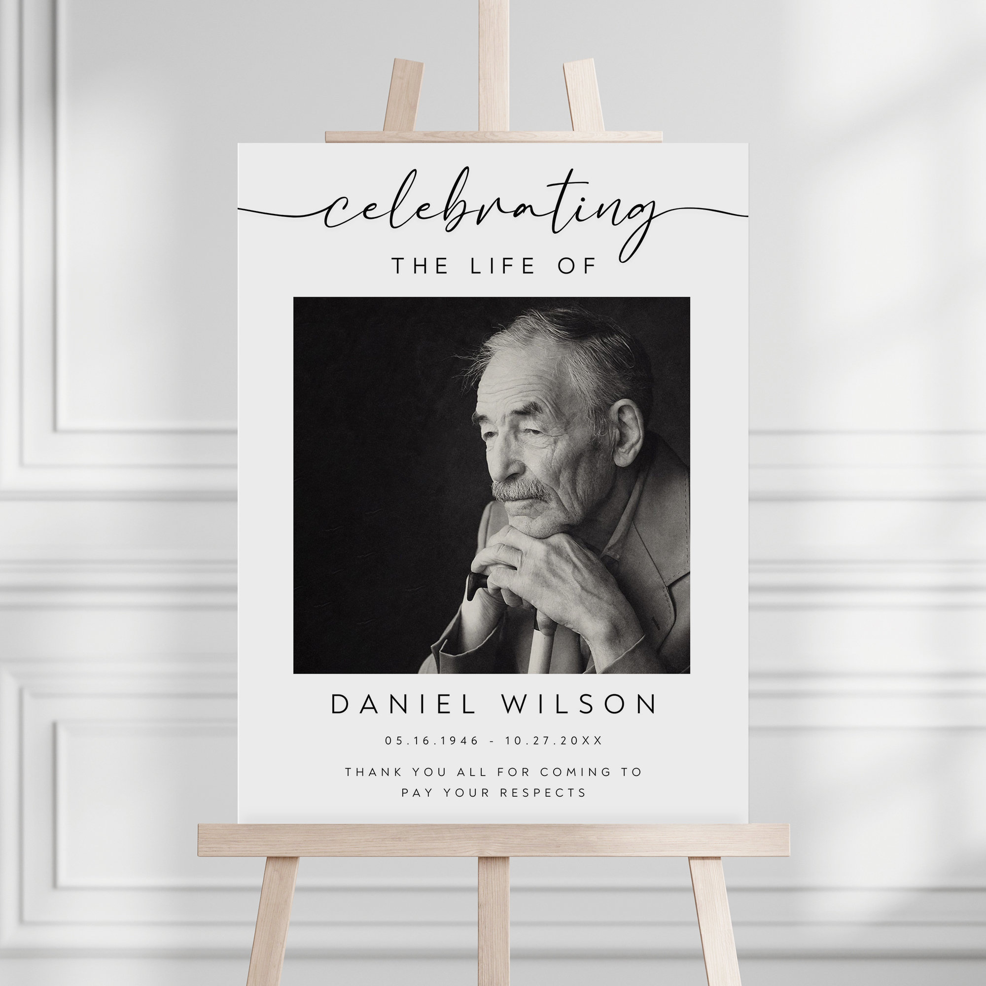 Minimalist Celebration of Life Poster, Editable Funeral Welcome Sign ...