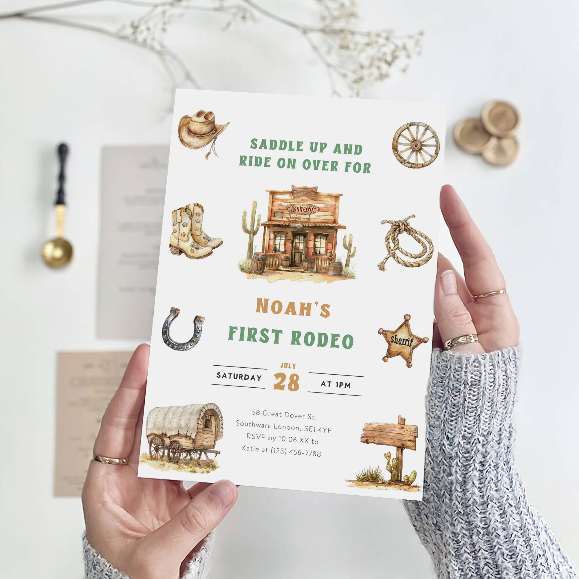 Editable Cowboy Birthday Invitation, Wild West Birthday Invite, Western ...