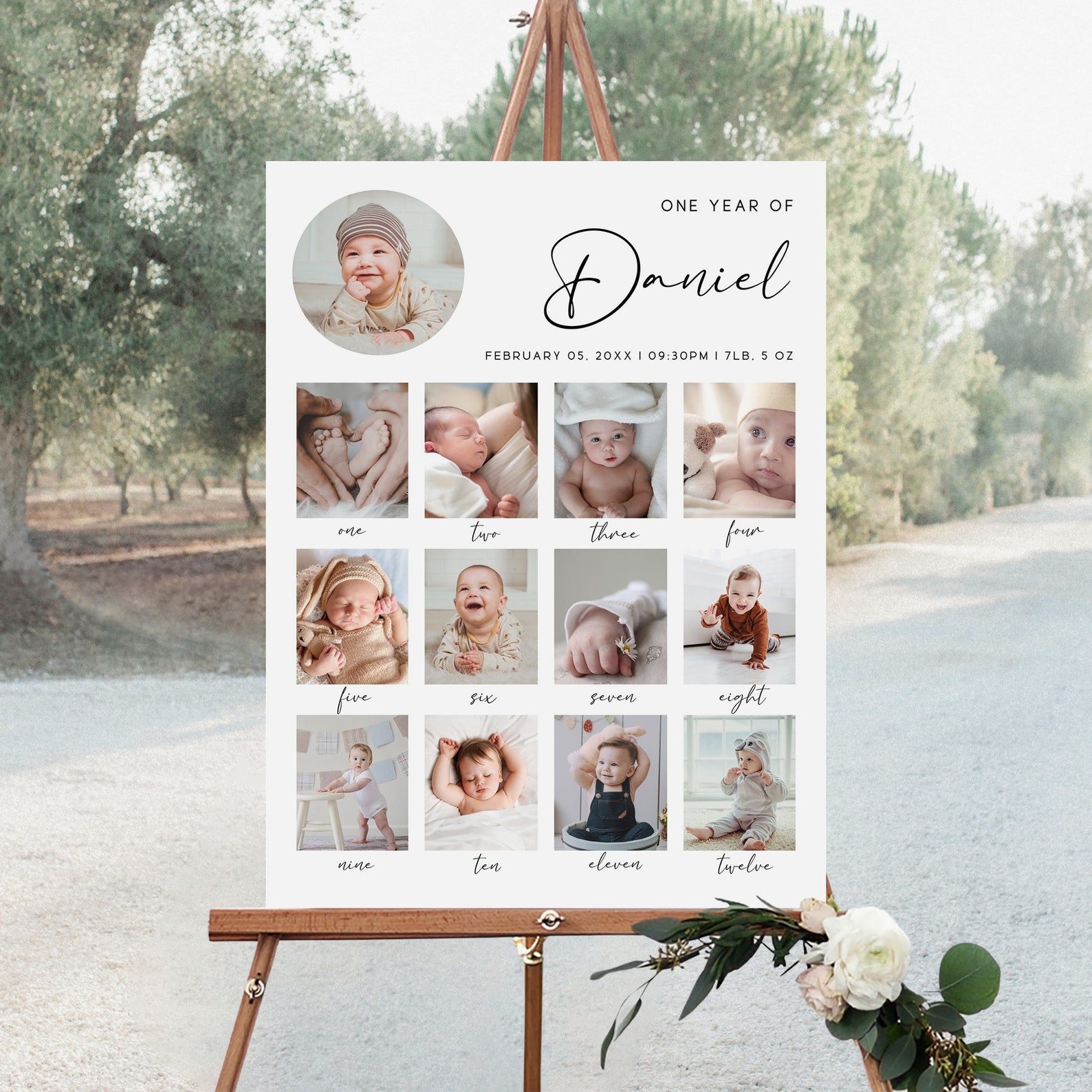 Milestone Birthday Sign, First Birthday Photo Sign, 1st Birthday Photo ...