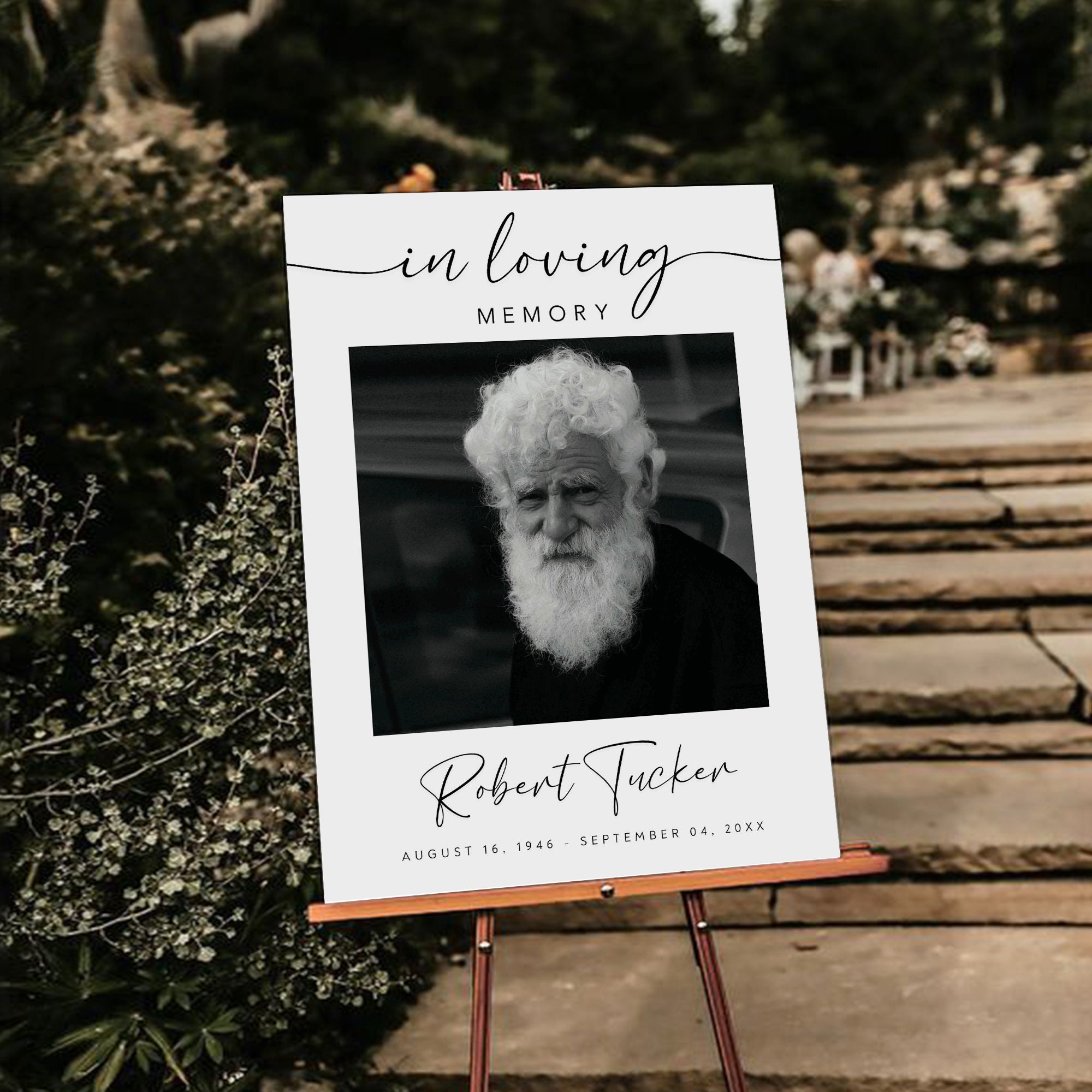 In Loving Memory Sign, Minimalist Funeral Welcome Poster, Funeral ...
