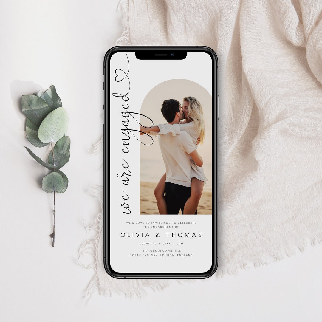 Electronic Engagement Party Invitation Template, Engagement Invitation ...