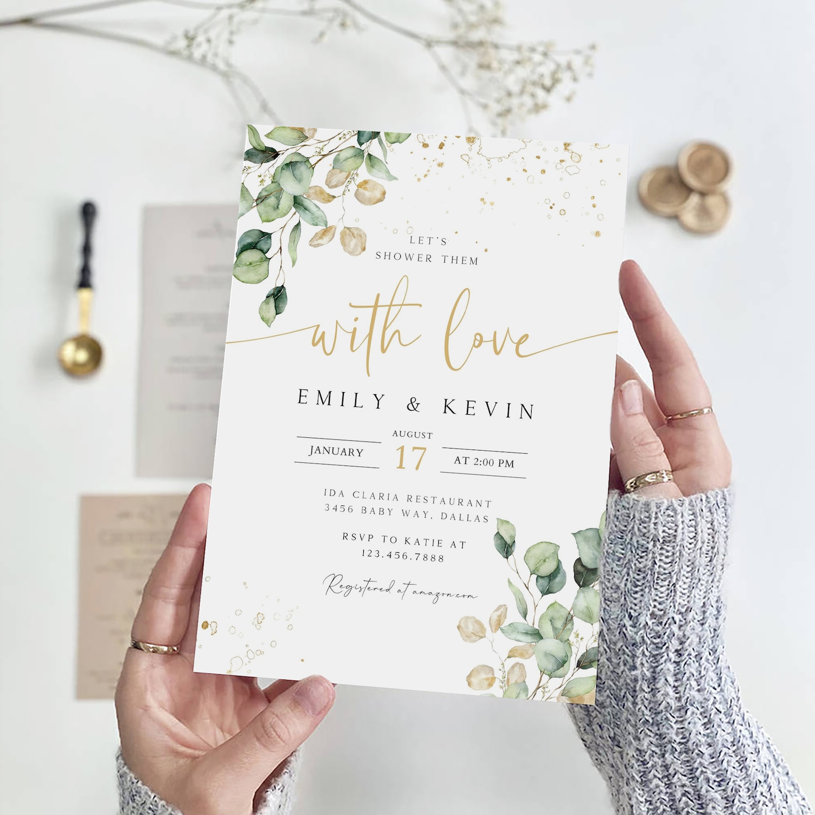Lets Shower Them With Love Invitation, Editable Couples Shower ...