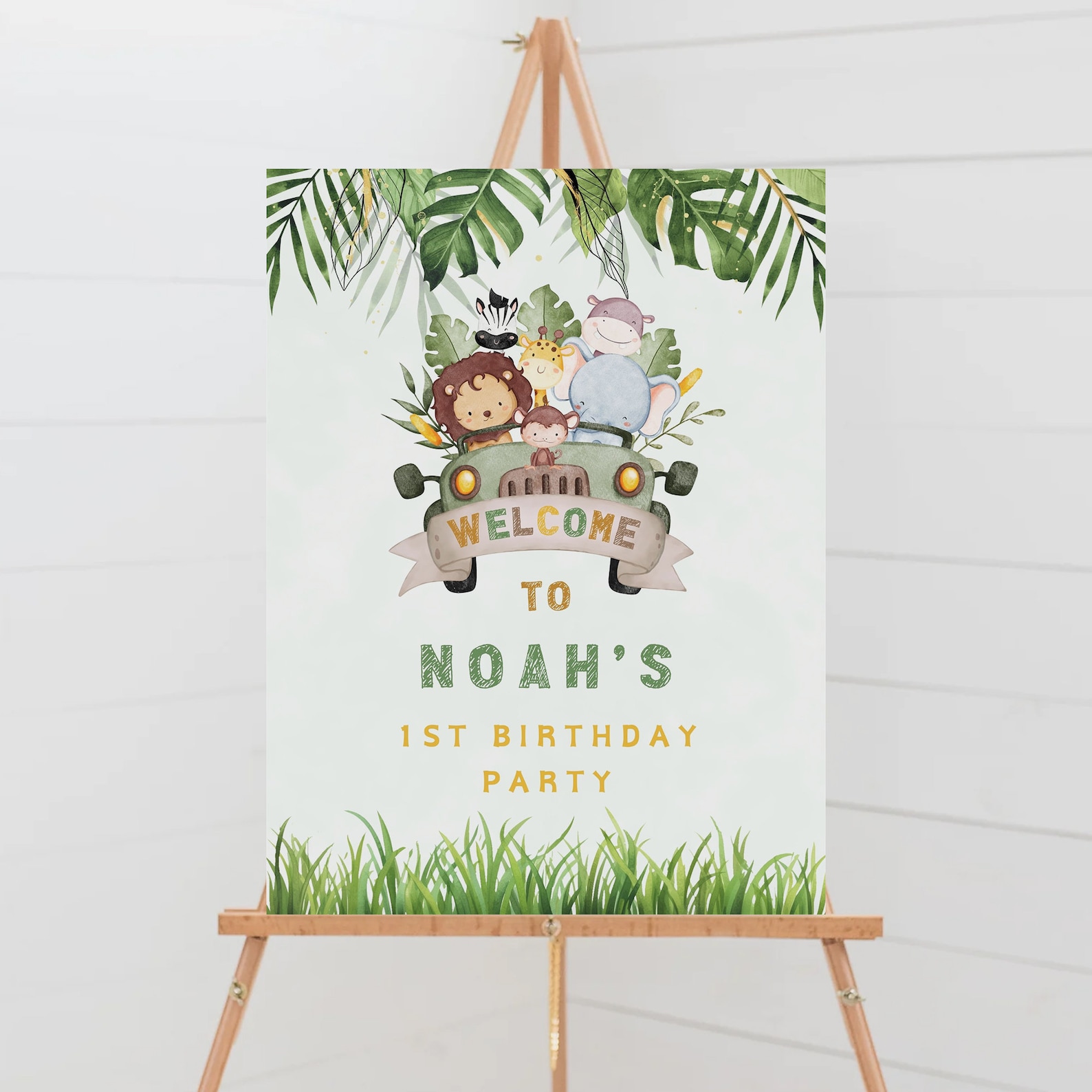 Editable Safari Birthday Welcome Sign, Jungle Animals Birthday Poster ...