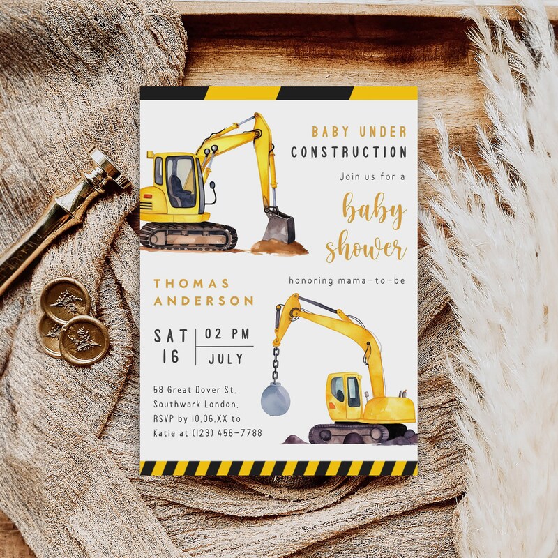 Construction Baby Shower - Etsy