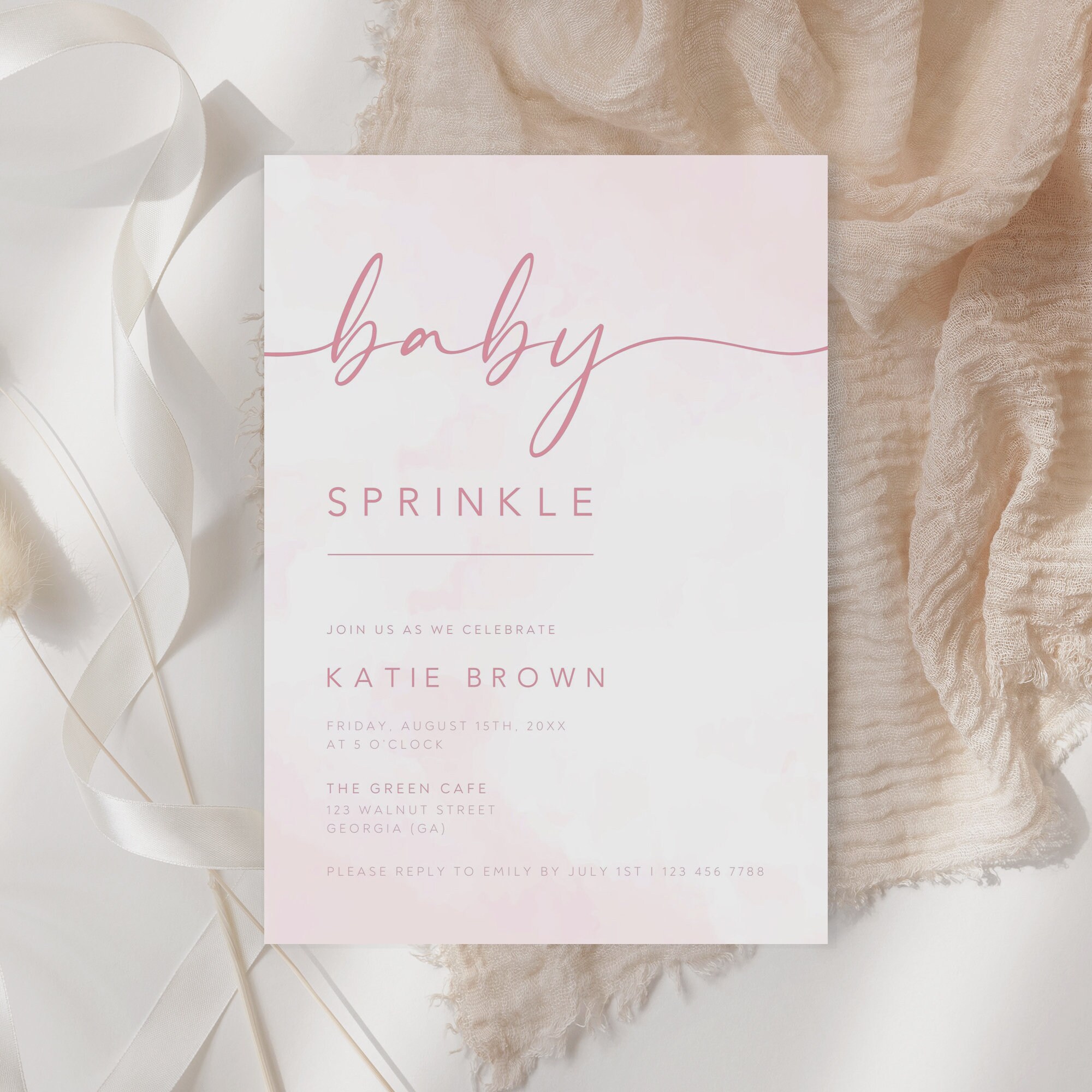 Baby Sprinkle Invitation Template, Baby Sprinkle Invite Girl ...