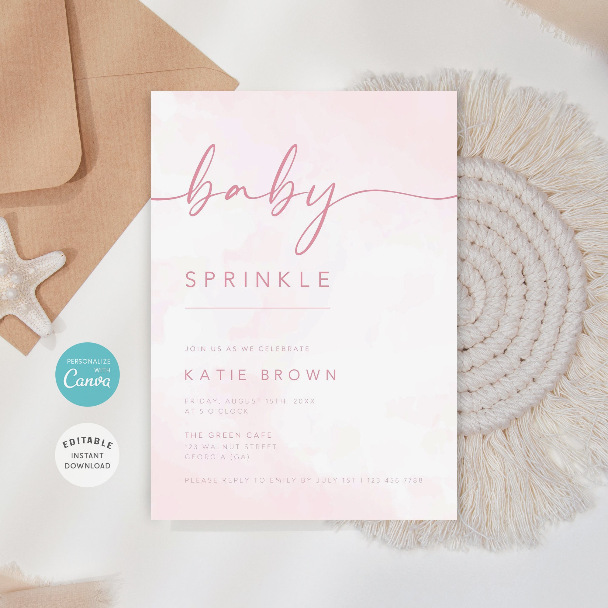 Baby Sprinkle Invitation Template, Baby Sprinkle Invite Girl ...