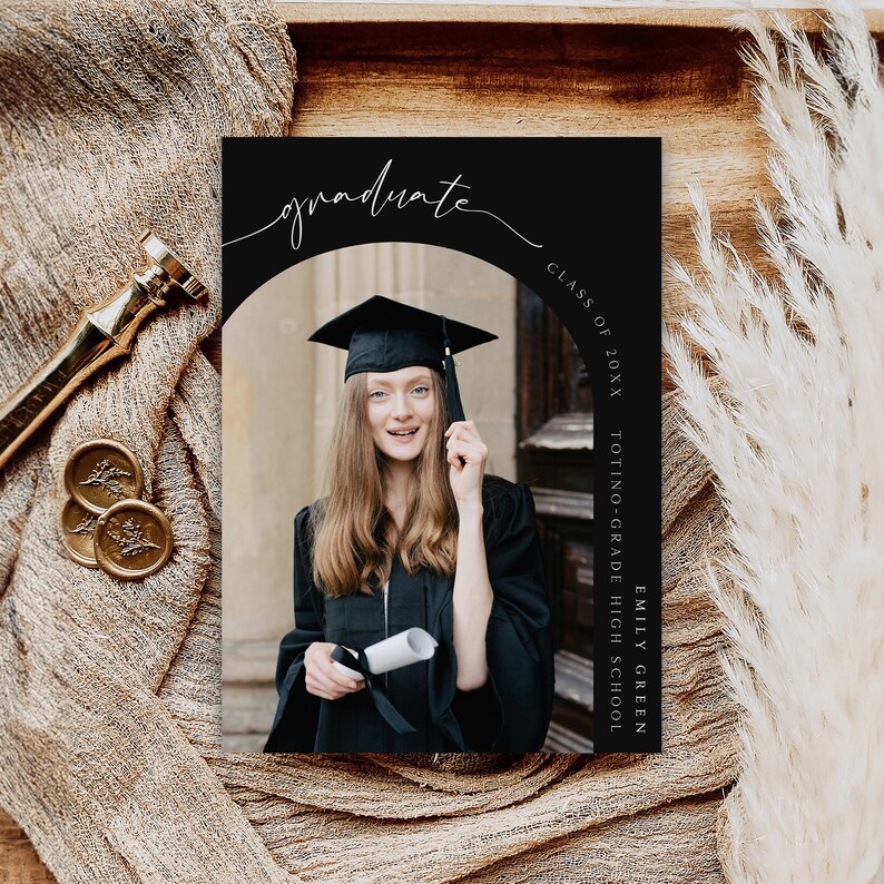 Editable Graduation Invitation, Photo Graduation Announcement, Senior ...