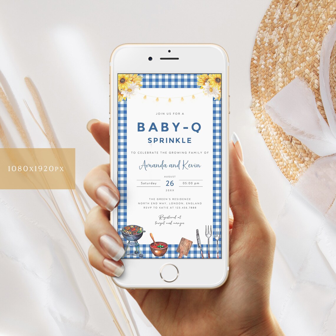 Baby-q Sprinkle Invitation Template, Backyard BBQ Evite (digital ...