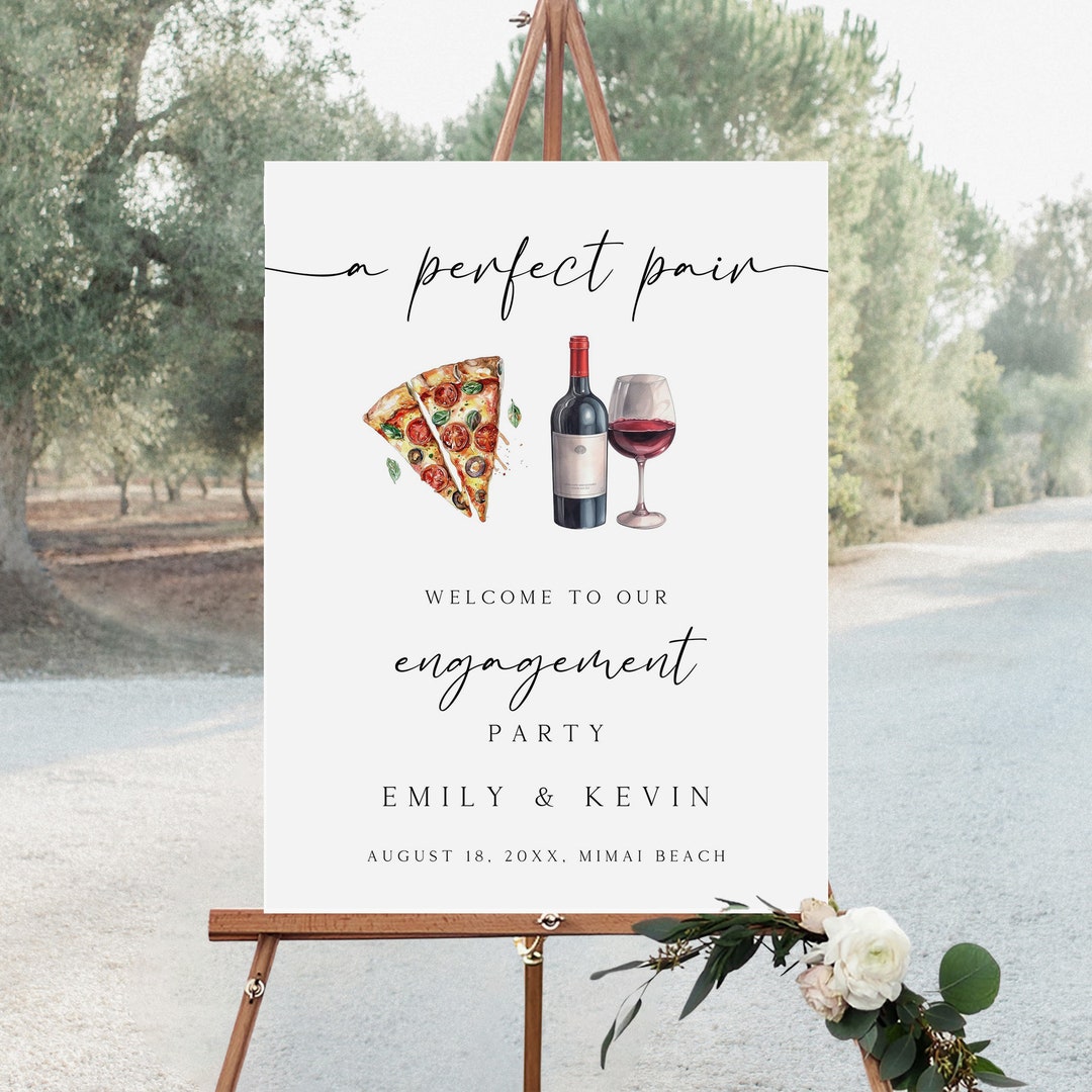 Perfect Pair Engagement Welcome Sign Template, Editable Engagement ...