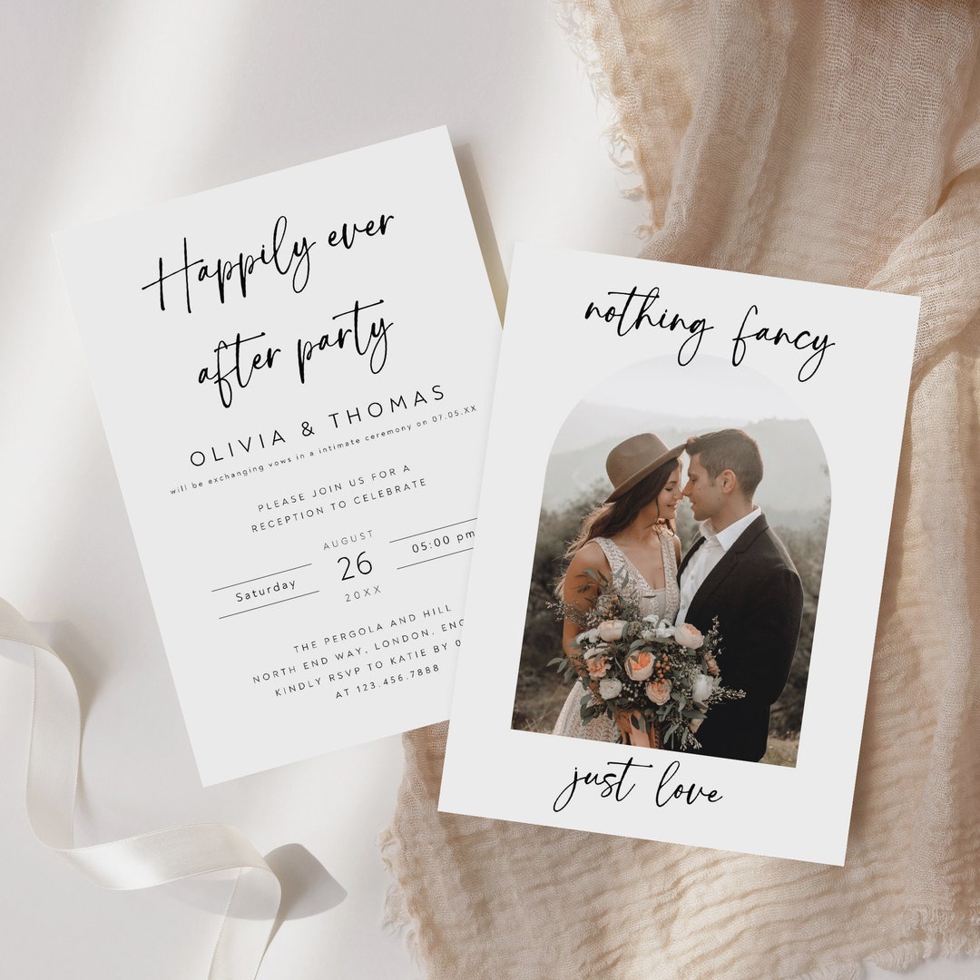 Happily Ever After Party Invitation, Wedding Reception Party Invite ...
