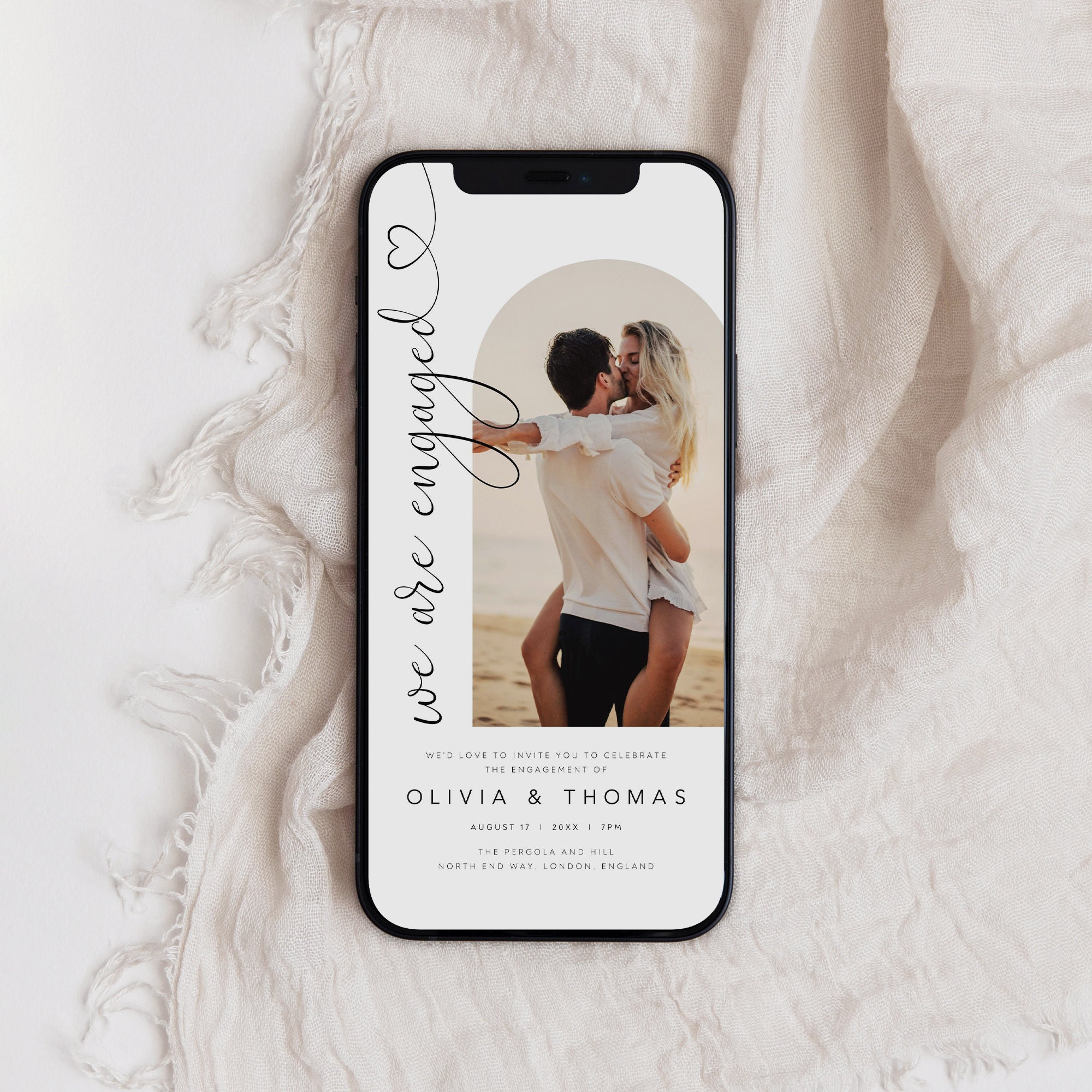 Electronic Engagement Party Invitation Template, Engagement Invitation ...