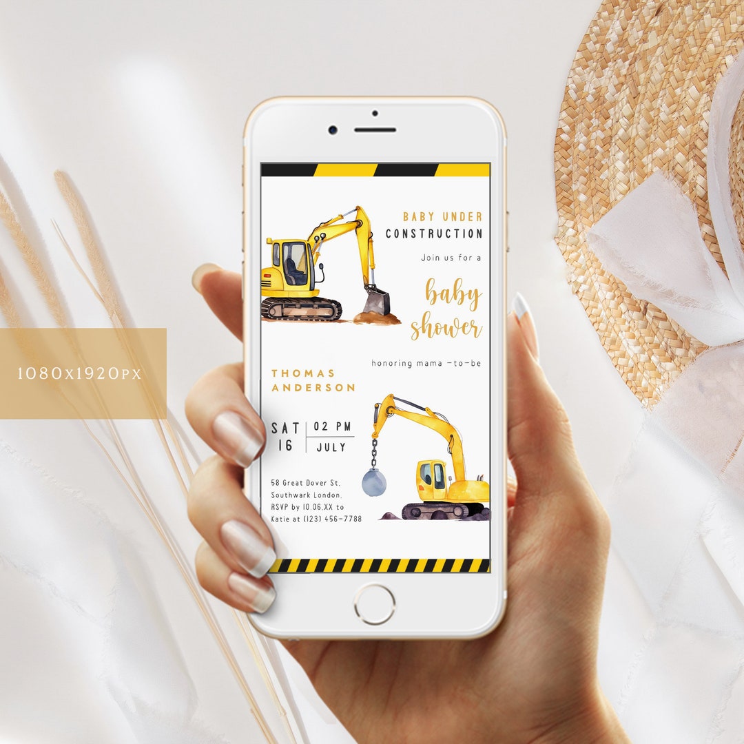 Construction Baby Shower Invitation, Baby Under Construction E-vite ...