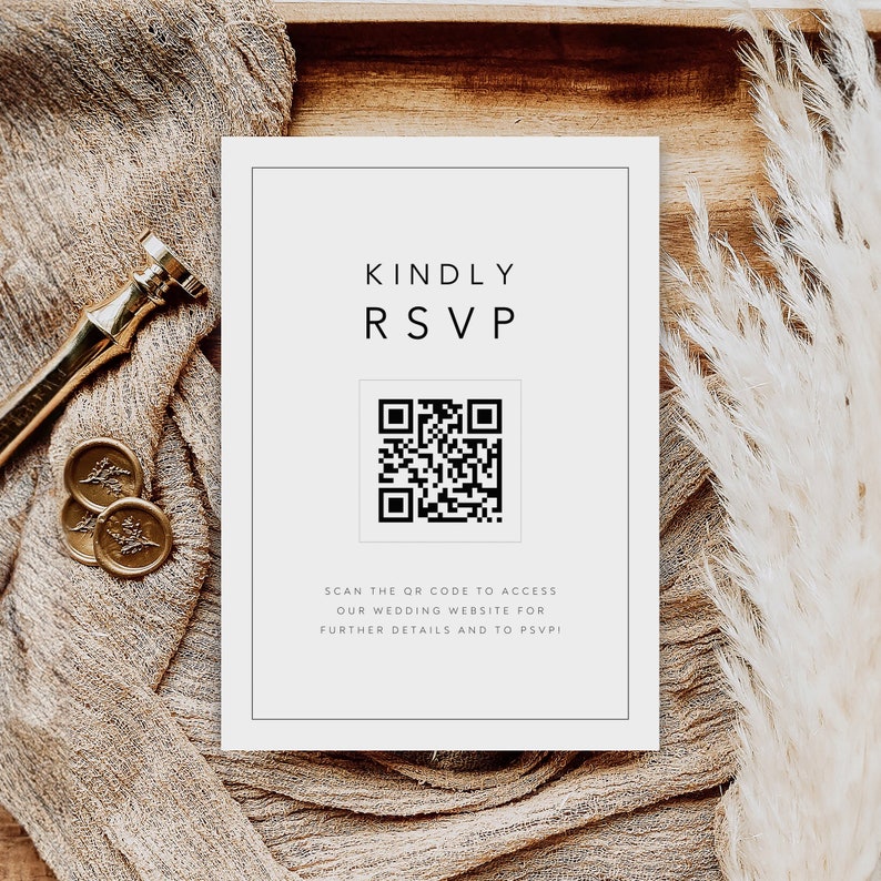 Editable Wedding Invitation Template, Wedding Invitation With QR Code ...