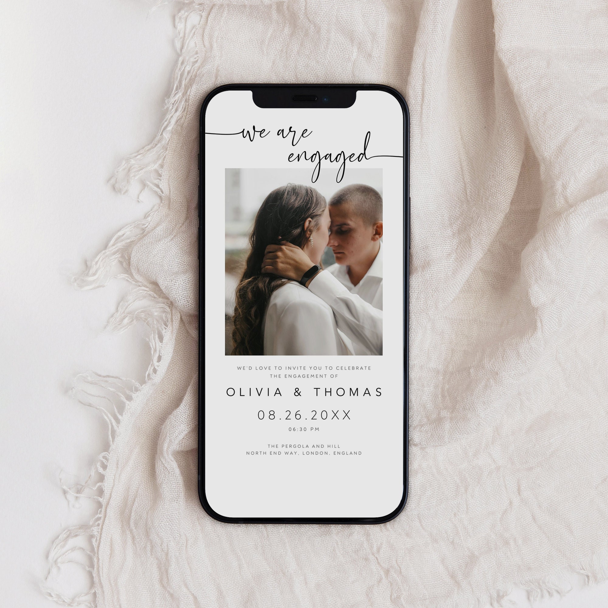 Dijital Engagement Party Invitation, Engagement Invitation Template ...