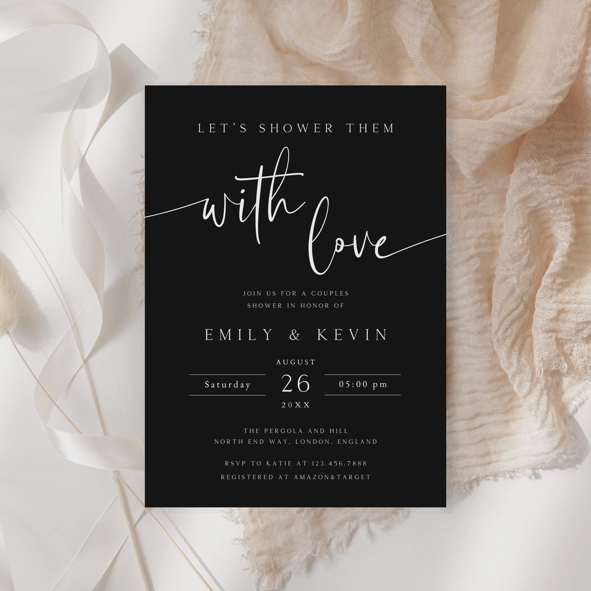 Lets Shower Them With Love Invitation, Couples Shower Invitation ...