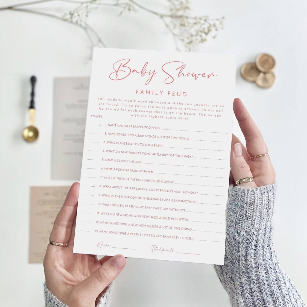 Baby Family Feud Game, Baby Shower Game Family Feud, Girl Baby Shower ...