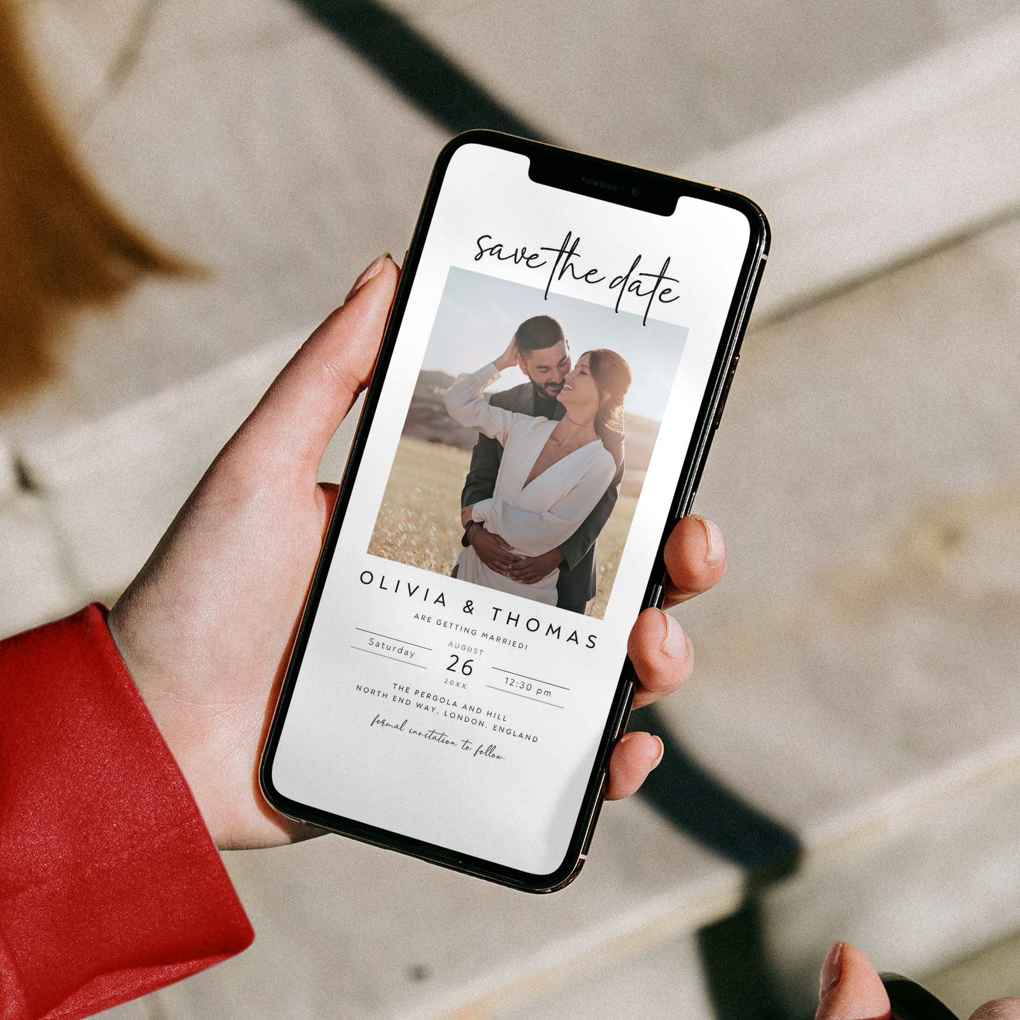 Minimal Save the Date E-invite Template, Minimalist Digital Invite, Electronic Save the Date ...