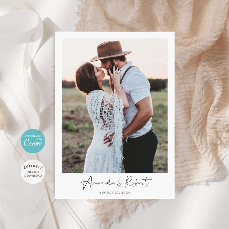Double-sided Photo Save the Date Template, Save the Date Cards, Save ...