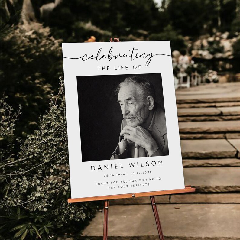 Editable Celebration of Life Poster, Funeral Memorial Sign (digital ...