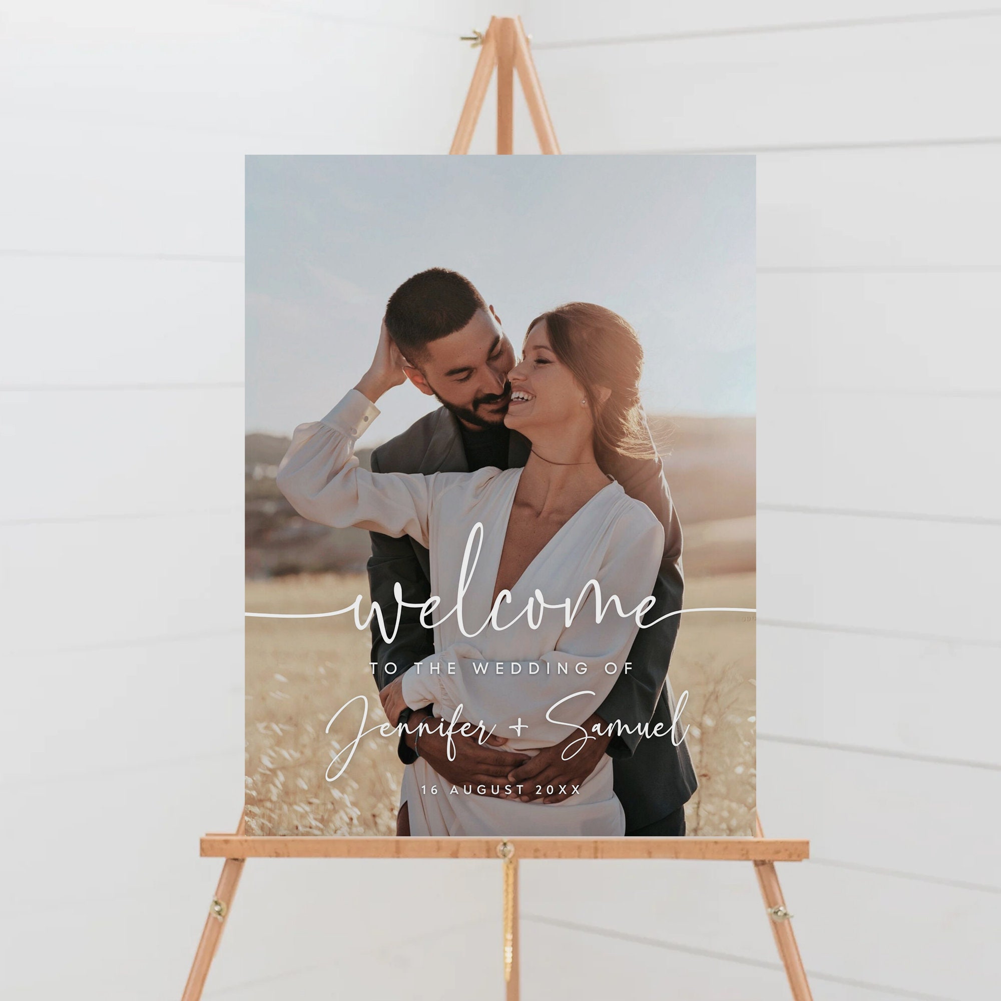 Photo Wedding Welcome Sign Template, Welcome Wedding Board, Reception ...