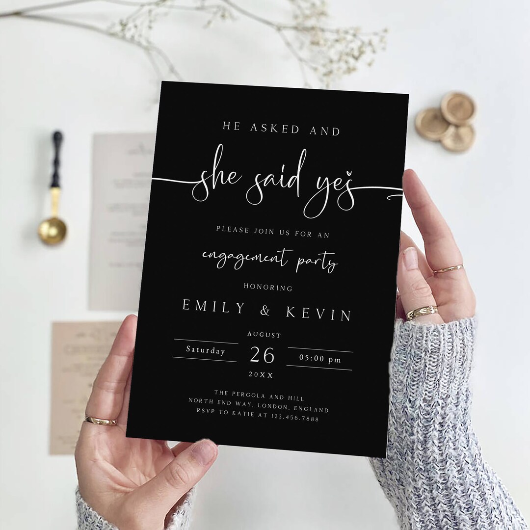 Engagement Party Invitation Template, Engagement Party Invite, Instant ...
