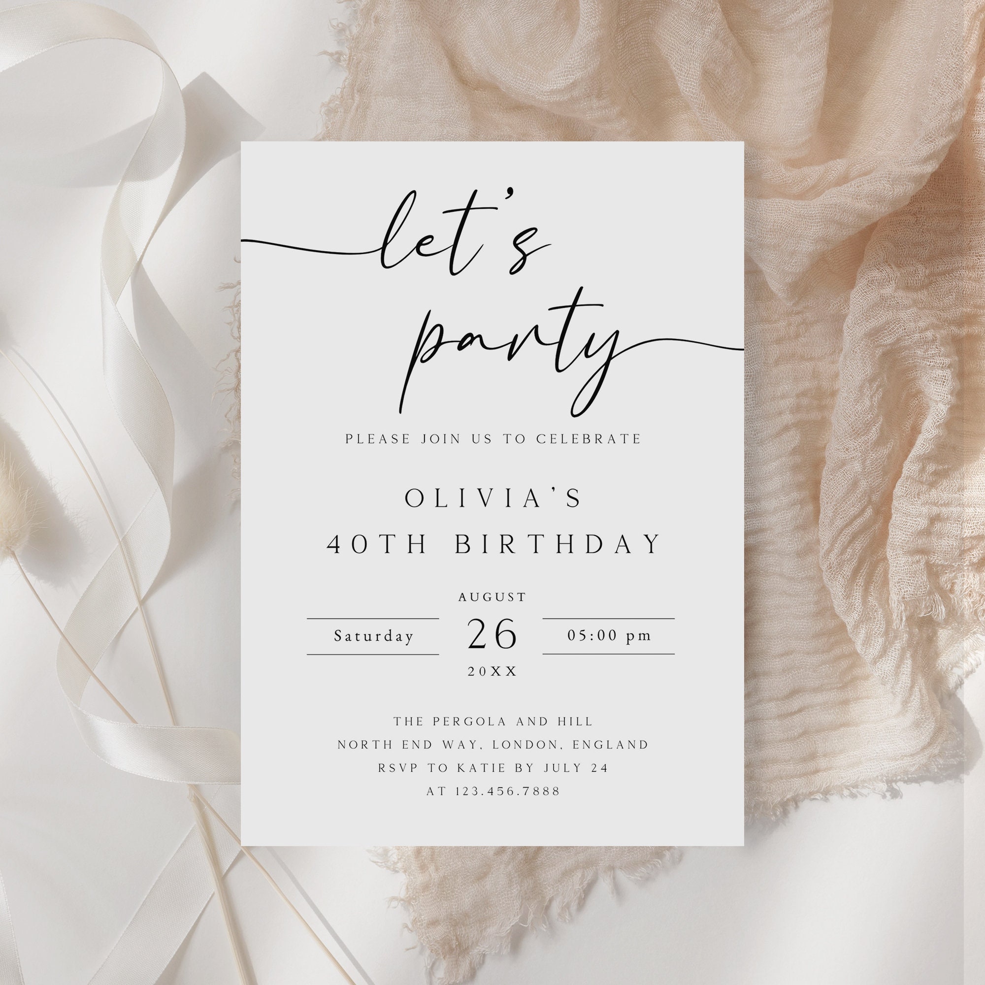 Editable Adult Birthday Party Invitation, Phone Party Evite, Adult ...