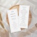 Wedding Program Template, Minimalist Wedding Program Card, Modern Order ...