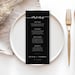 Black Wedding Menu Card Template, Minimalist Wedding Dinner Menu ...