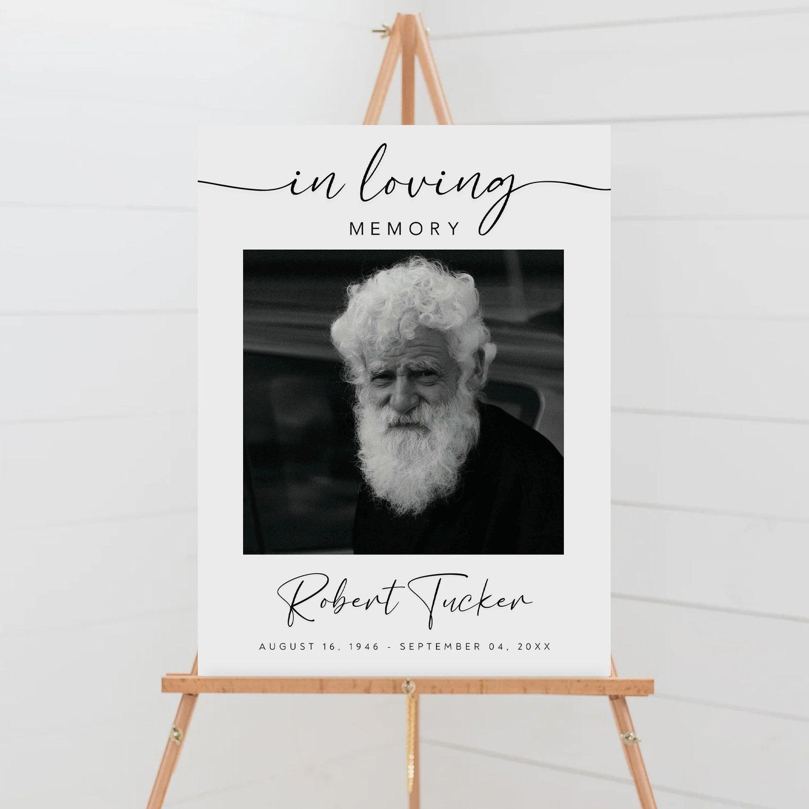 In Loving Memory Sign, Minimalist Funeral Welcome Poster, Funeral ...
