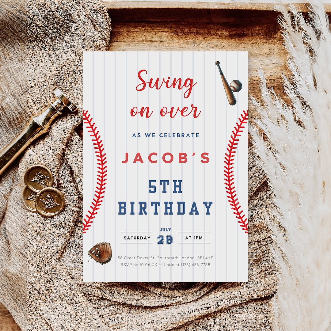 Editable Baseball Birthday Invitation, Sports Party (digital Download ...