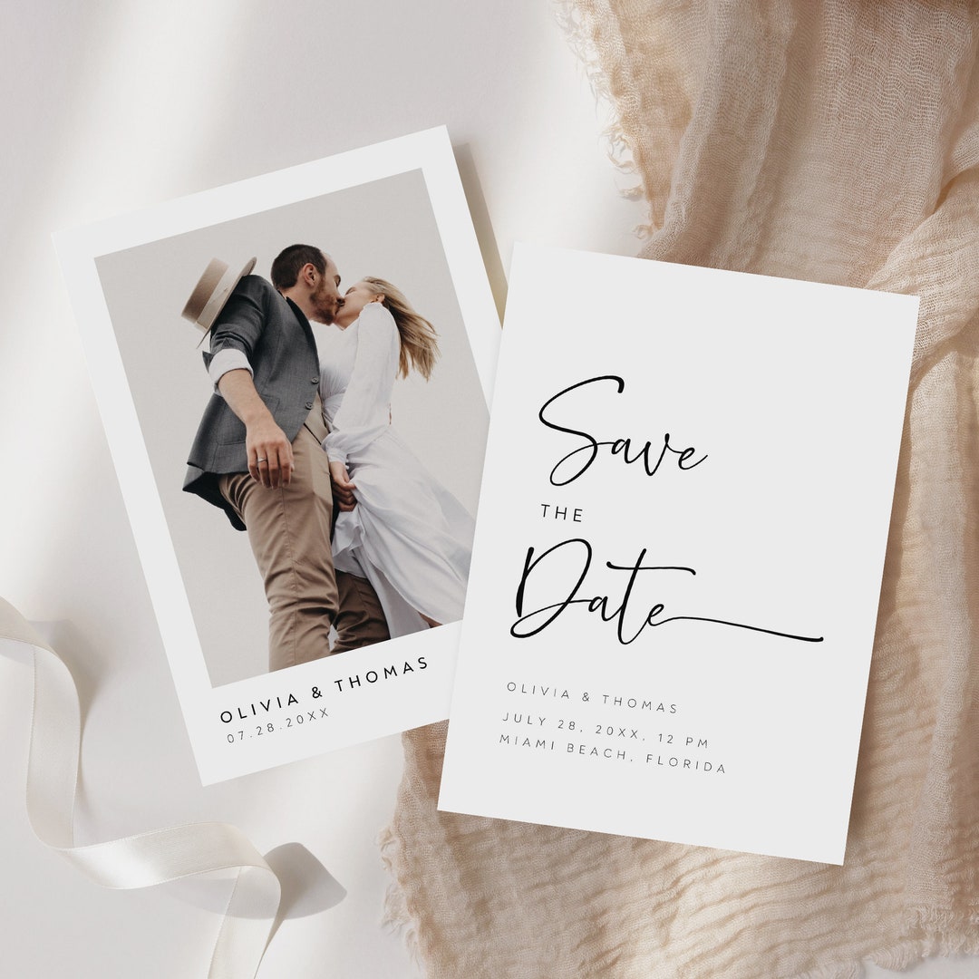 Photo Save the Date Template, Save Our Date Invitation, Printable Save ...