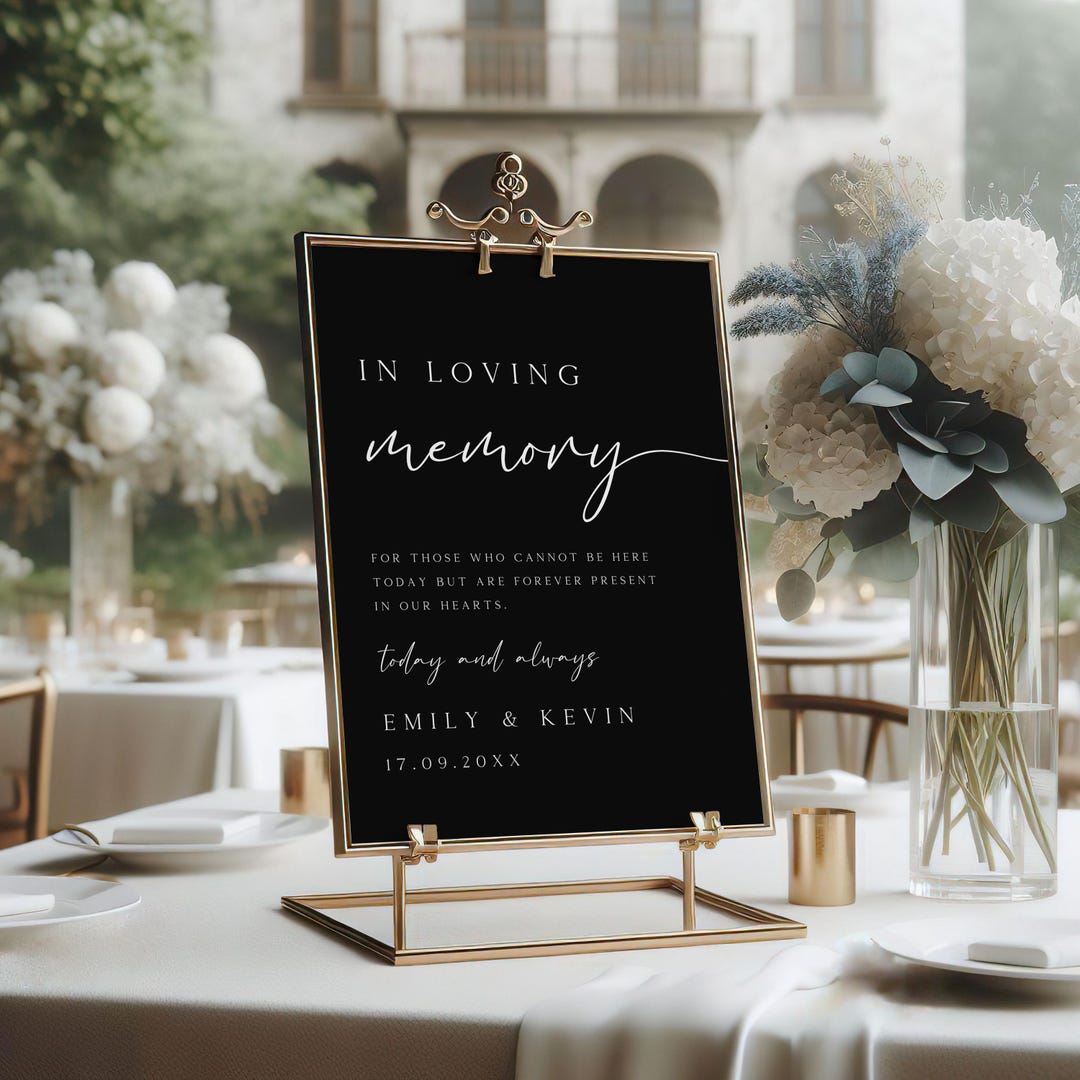 In Loving Memory Sign Template, in Loving Memory Sign for Wedding ...