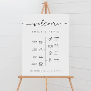 Editable Wedding Timeline Sign, Wedding Order of the Day Sign ...