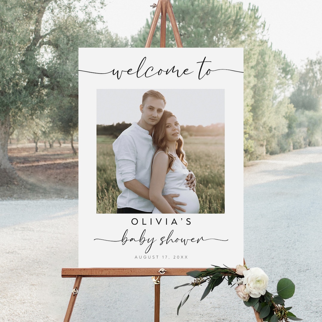 Photo Baby Shower Welcome Sign, Editable Template (digital Download) - Etsy