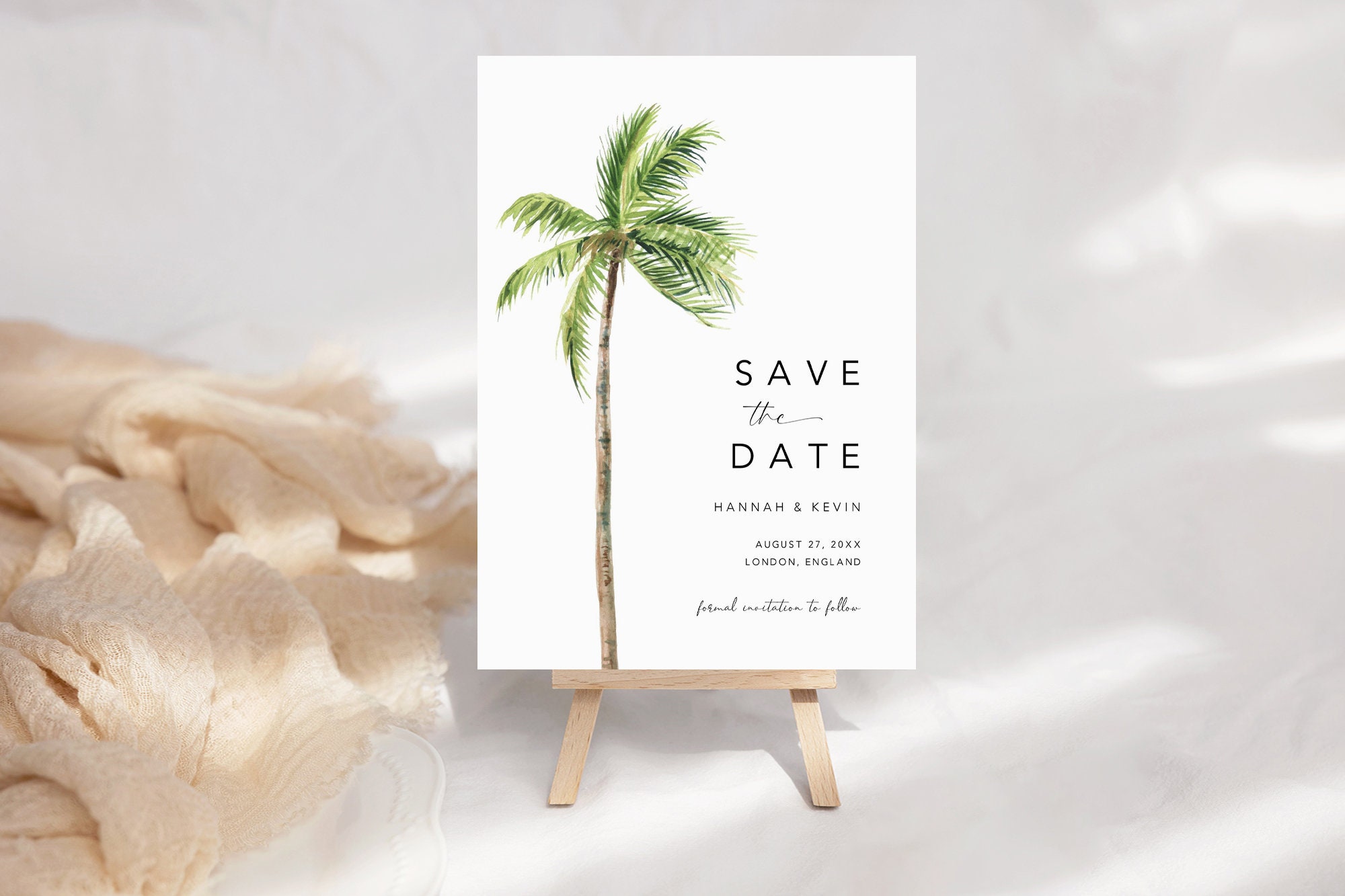 Palm Tree Save the Date Template Beach Wedding Save the Date - Etsy