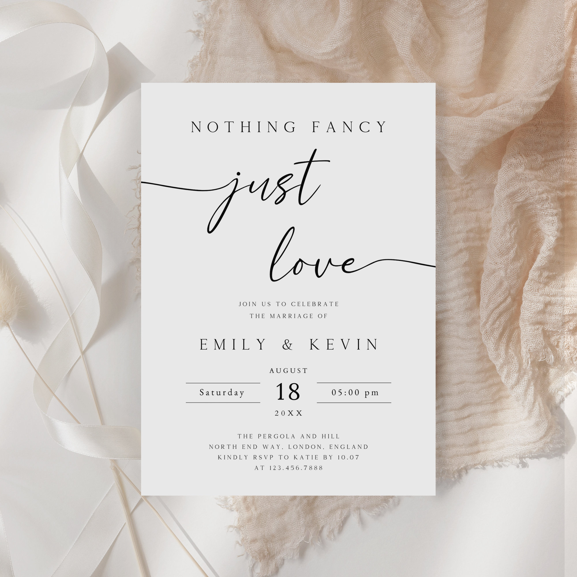 Nothing Fancy Just Love Invitation, Elopement Reception Invite ...