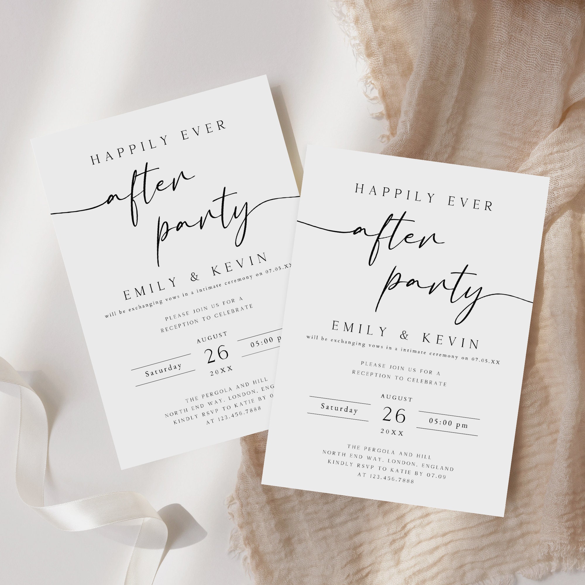 Reception Party Invitation, Happily Ever After Party Invite, Modern ...