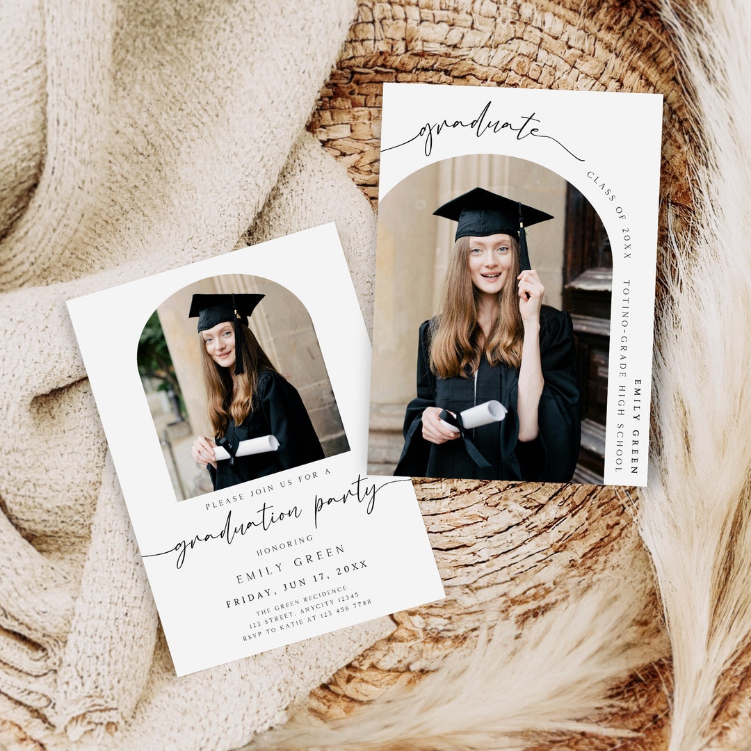 Graduation Party Invitation Template, Modern Graduation Party Invite ...