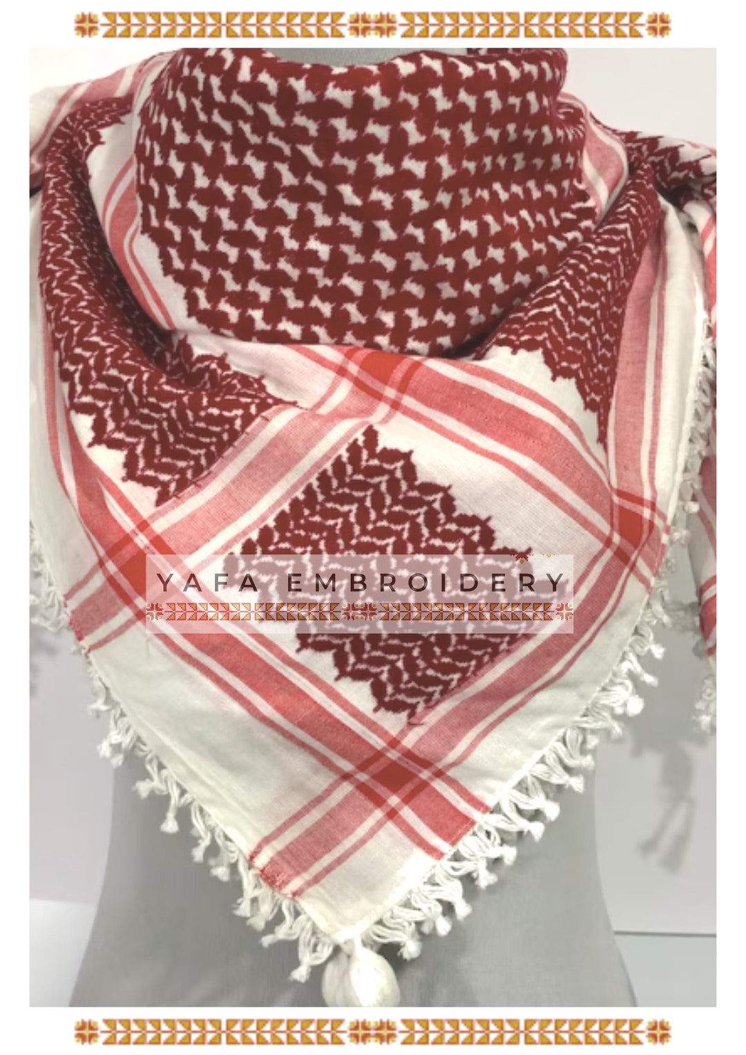 Shemagh Keffiyeh Arab Scarf Palestine Shami Kufiya Arafat Hatta Cotton ...
