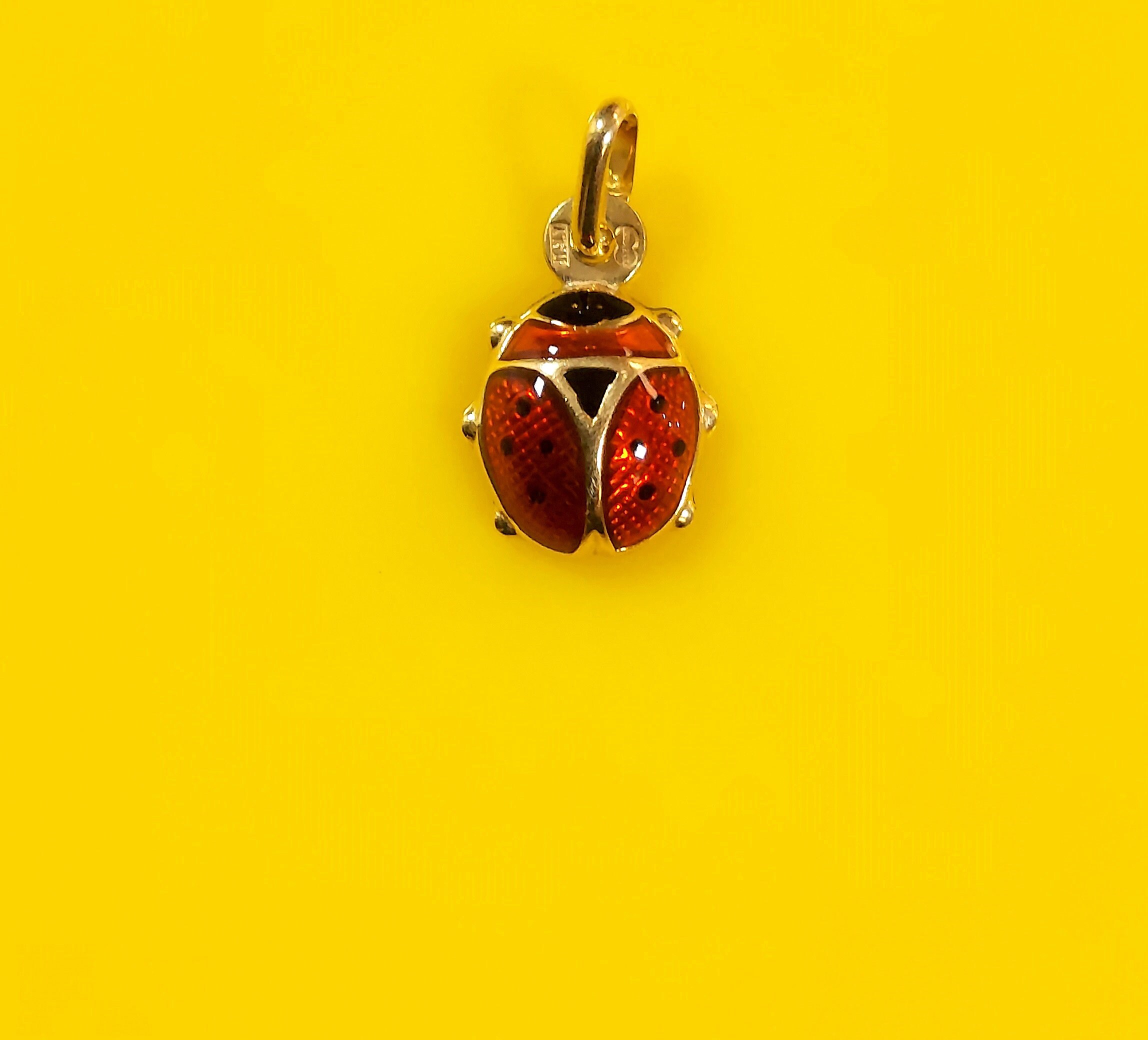10K 14K 18K Yellow Gold Ladybug Amulet Talisman 10mm Size, Yellow Gold ...