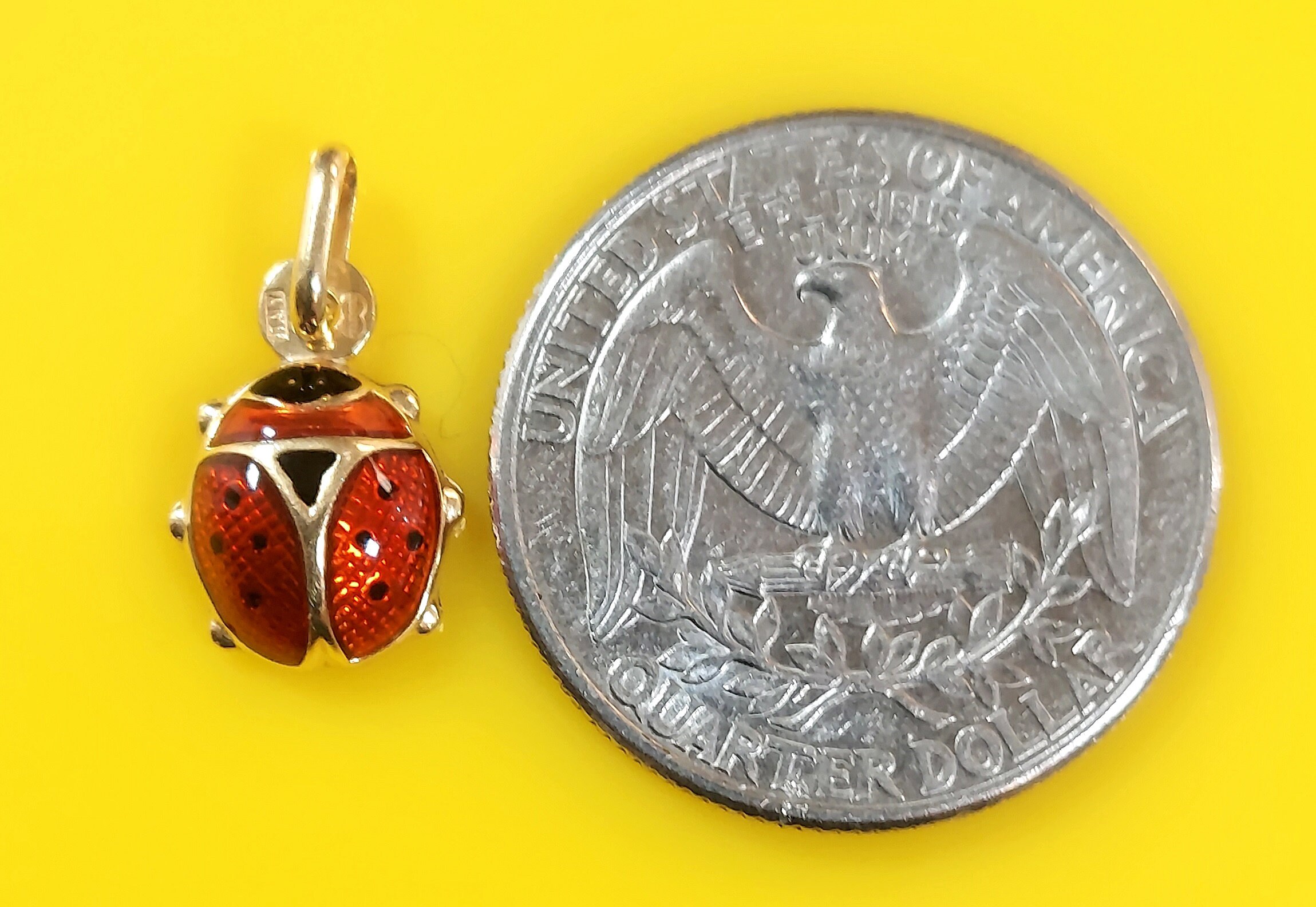 10K 14K 18K Yellow Gold Ladybug Amulet Talisman 10mm Size, Yellow Gold ...