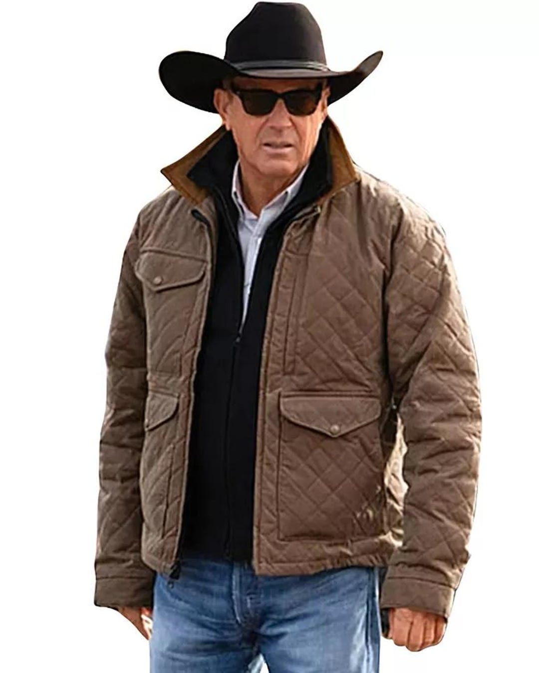 Classic Brown Quilted Cotton Ranch Jacket Inspired by Western Style - Etsy